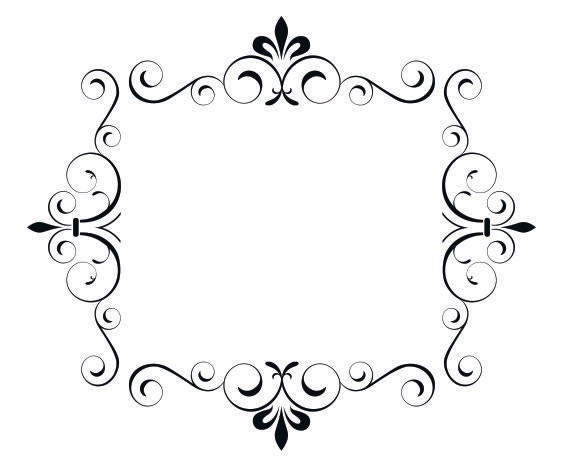 Items similar to Curly Q Picture Frame Vinyl Wall Decal on Etsy