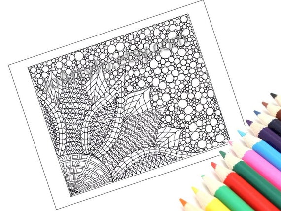 Zendoodle Coloring Page Printable Page 2: Zentangle Inspired