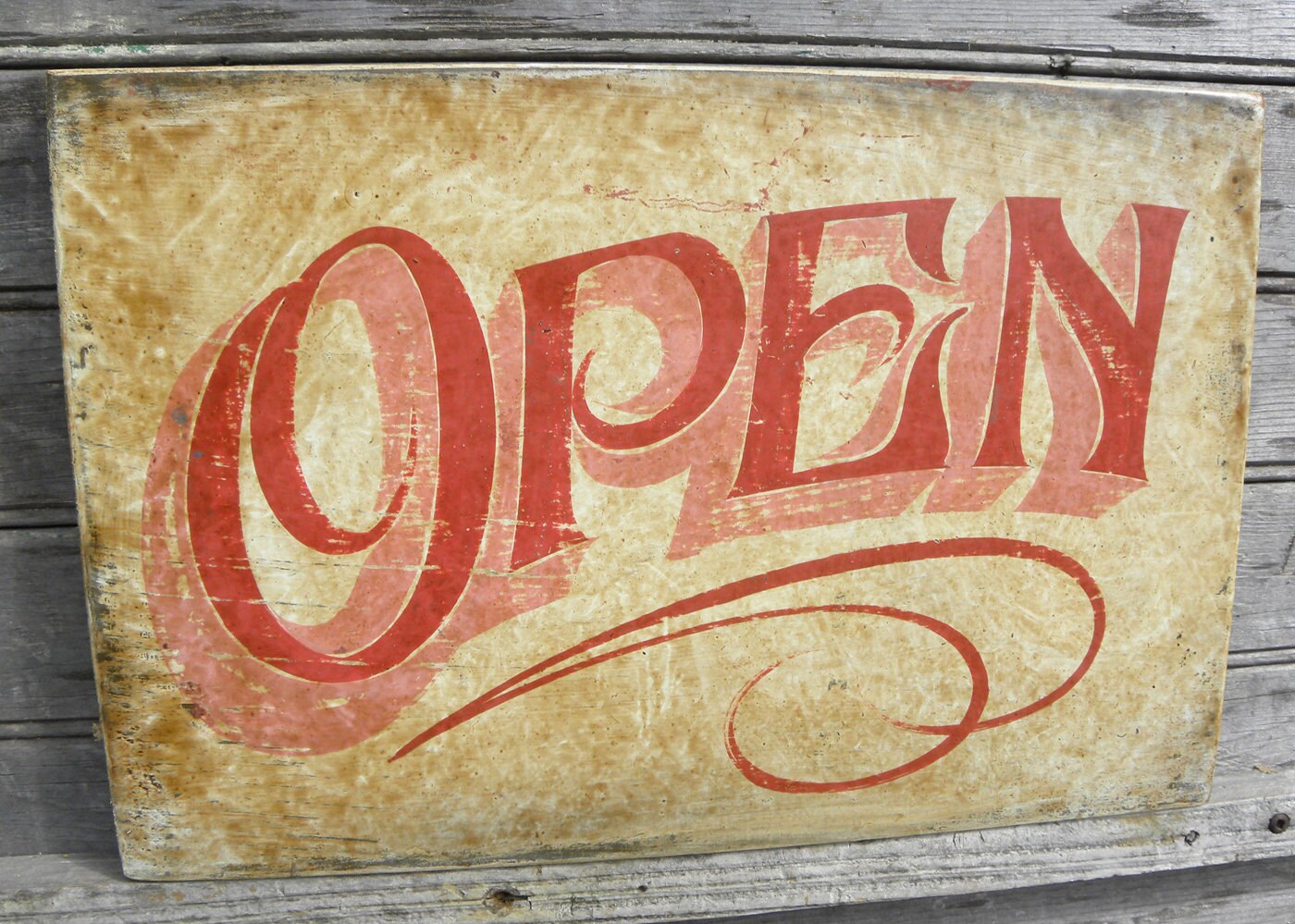 Open Closed Sign hand painted original rustic wooden sign