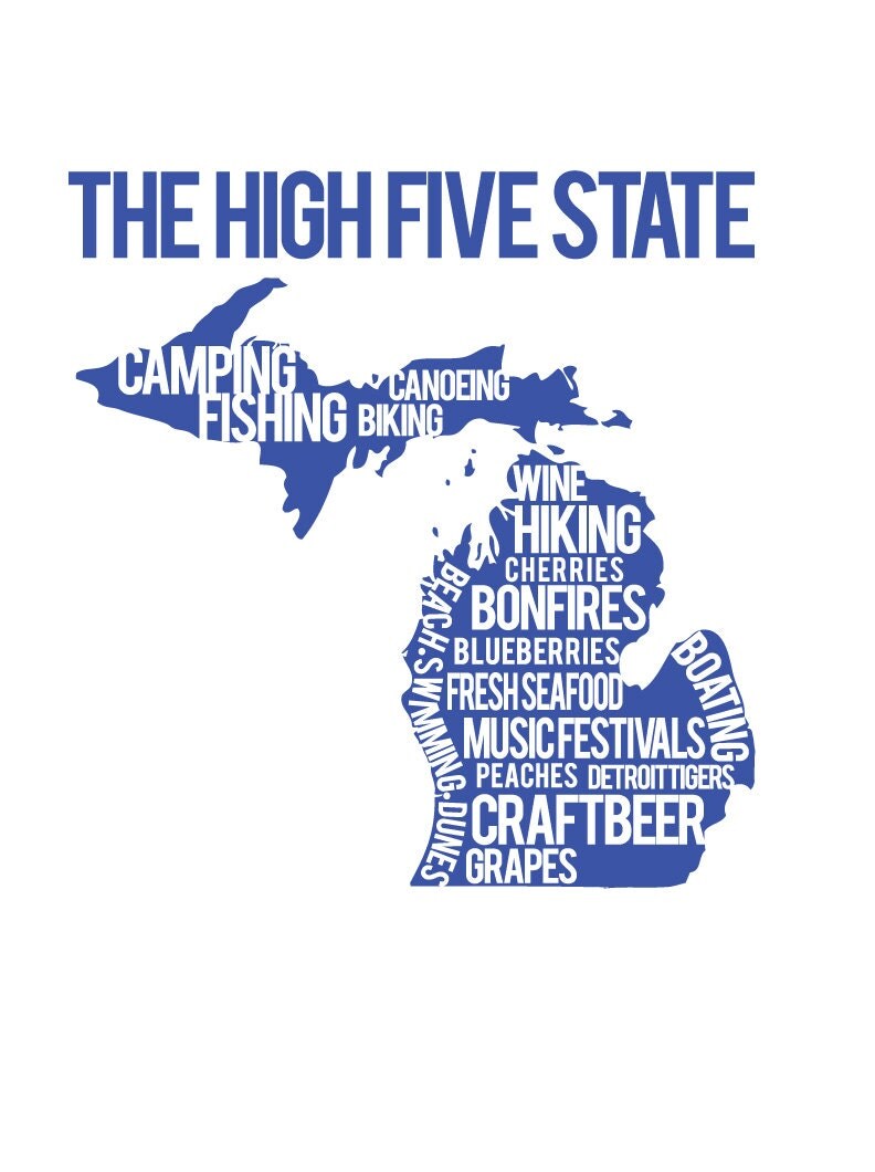 The High Five State by tookoidesigns on Etsy