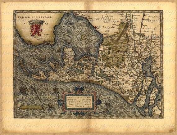 Map Of Holland From 1500s Amsterdam Rotterdam Hague Haarlem