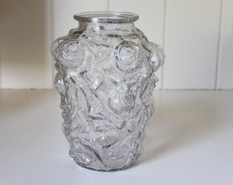 Vintage Goofus Glass Rose Pattern Vase