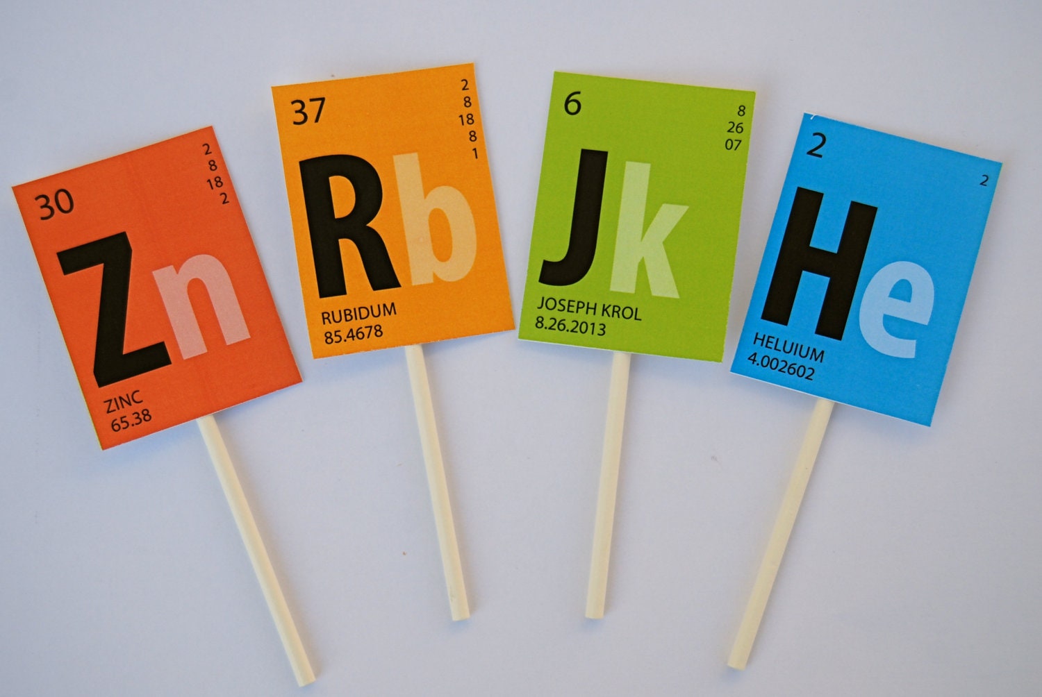 Periodic Table Cupcake Toppers Custom Name Element