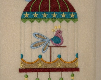 Birdcage embroidery | Etsy