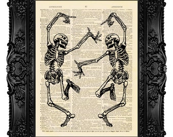 Unique skeleton poster related items | Etsy