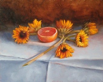 Grapefruit painting | Etsy