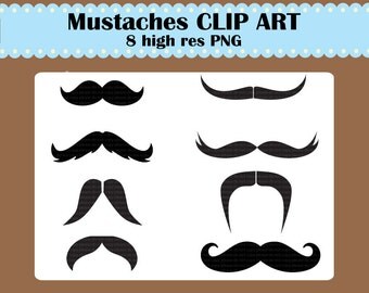 Items similar to Mustache Digital Clip Art, "MUSTACHE PARTY" clip art ...