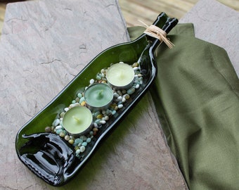 green slumped bottle