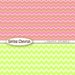 Chevron Digital Paper: SPRING CHEVRON Pink Green by DigitalStories