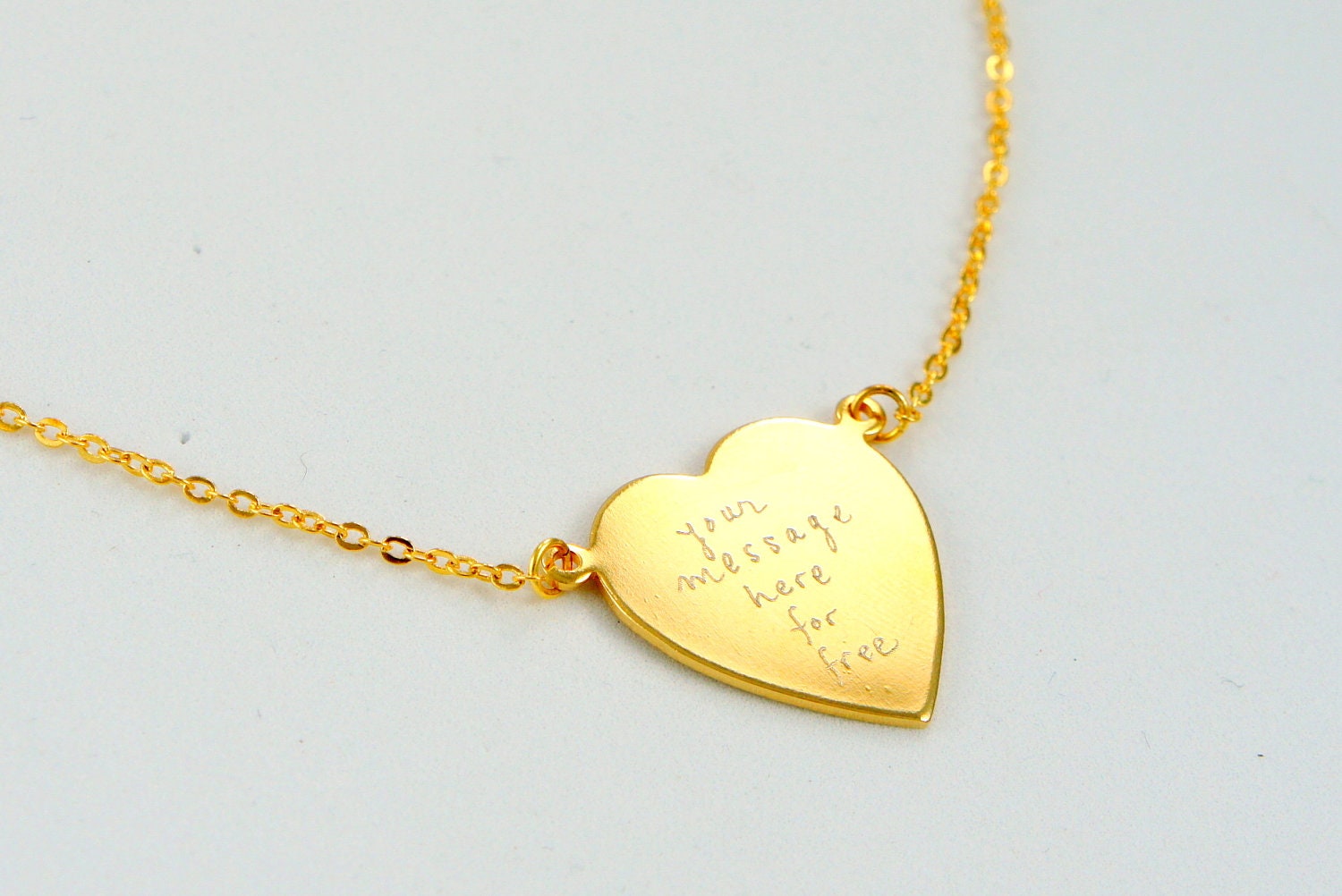 Birdhouse Jewelry Custom Inscription Heart Necklace