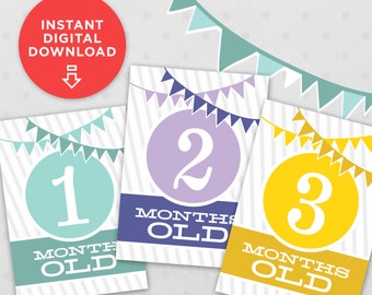 Popular items for baby age sign on Etsy