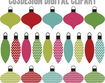 INSTANT DOWNLOAD - Winter Christmas Ornaments - Solid and Polkadot ...
