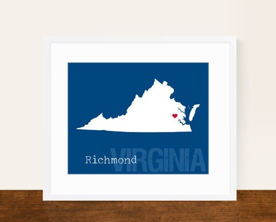 Custom Virginia Personalized State Print by AsYouWishPrinting