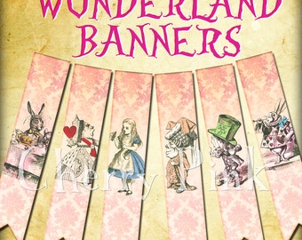 Alice in Wonderland Signs table signs party decorations in a
