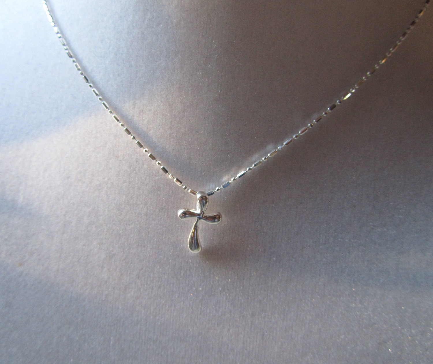 Popular Famous Style Bubble Cross on Dainty Sterling Diamond