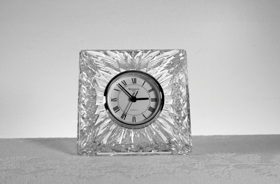 Waterford Crystal Desk Clock by SFKvintage on Etsy