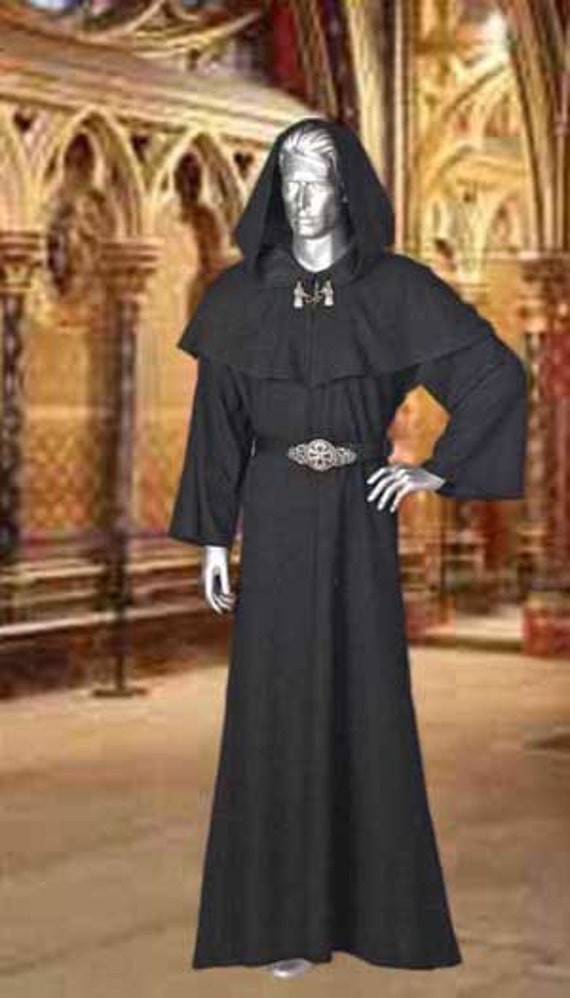 Medieval Wicca Pagan Ritual Robe with Hood by YourDressmaker
