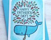 Items similar to Happy Father's Day Notecard - Dad Whale with Tie on Etsy