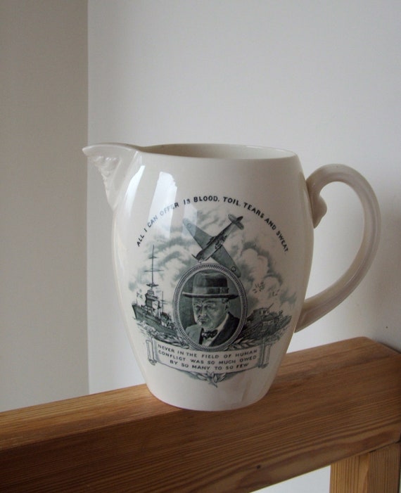 Mid Century Copeland Spode Churchill Souvenir Pitcher