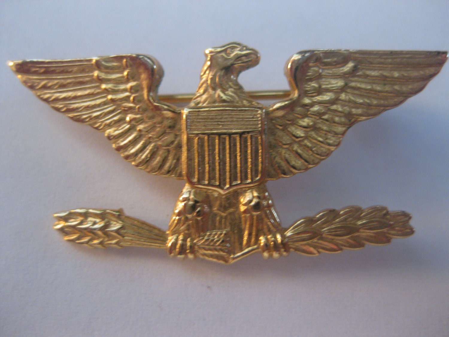 American Eagle Pin Military Gold Tone by FloridaPickinAndArt