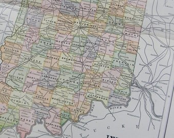 Gary indiana map | Etsy