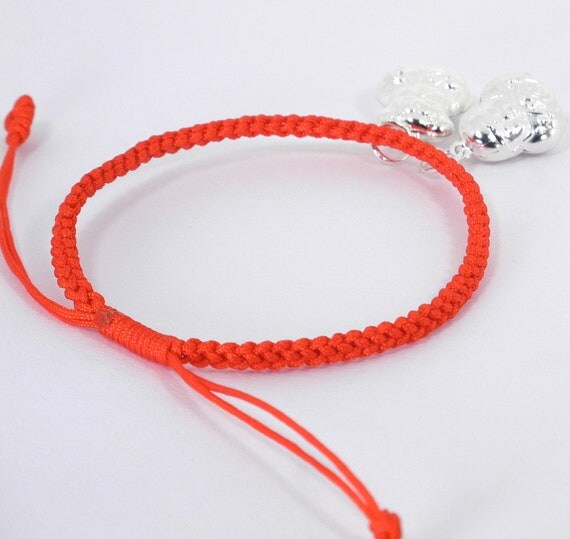 Chinese Sweethearts Good Luck Red String Bracelet