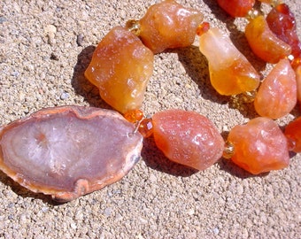 Stunning Fall Gemstone Necklace Carnelian by scarlettstreasures