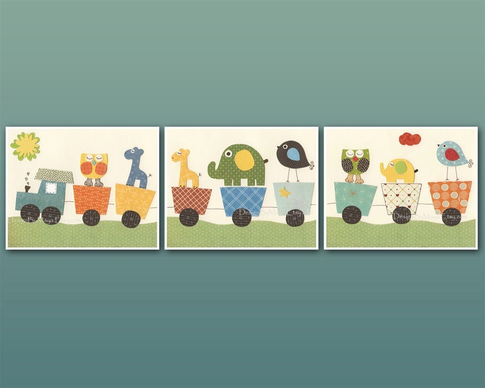 Boy Nursery Decor Boy Nursery Wall Art Wall Art Baby Decor Set