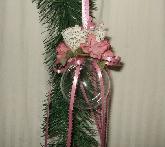 Vintage Victorian Christmas Ornament Handmade Glass Ball