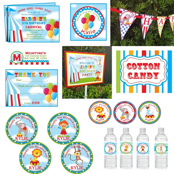 Carnival Cirus Birthday Party Printable Ultimate Party