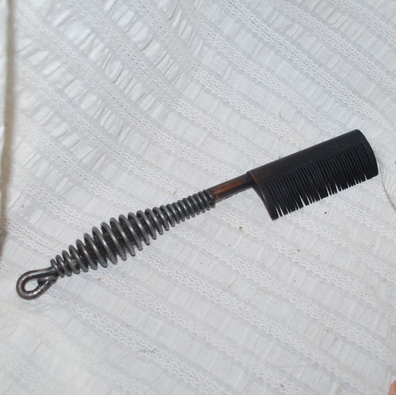 Roxanne Unusual Antique metal hot comb vintage styling by cipmunk