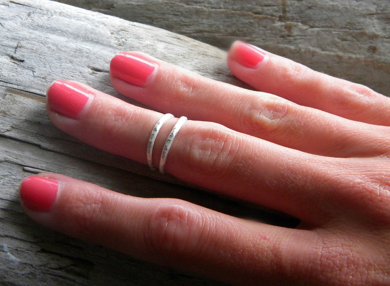 Sterling silver knuckle ring stacking rings by ChildrenofFlowers