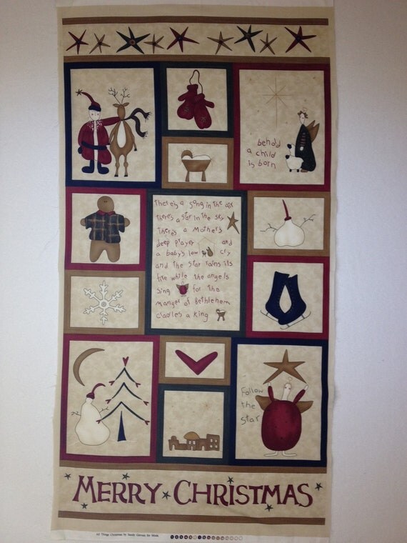 Moda fabric panel All Things Christmas by Sandy Gervais