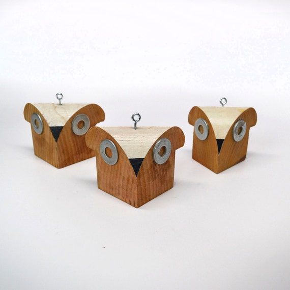 Items similar to owl ornament 1 handmade original wood salvage by ...