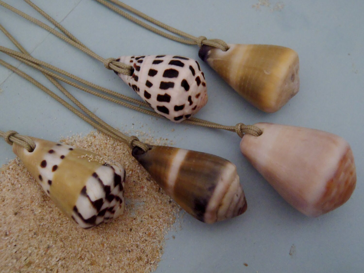 Long Hawaiian cone shell necklace Hawaii seashell jewelry