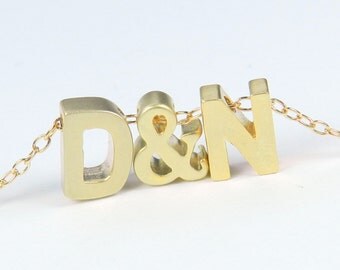 Itty Bitty Giraffe necklace. 14k gold initial chain by BipAndBop