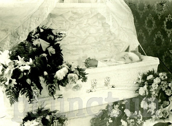 Postmortem Little Boy in Coffin RPPC Antique Post by phunctum