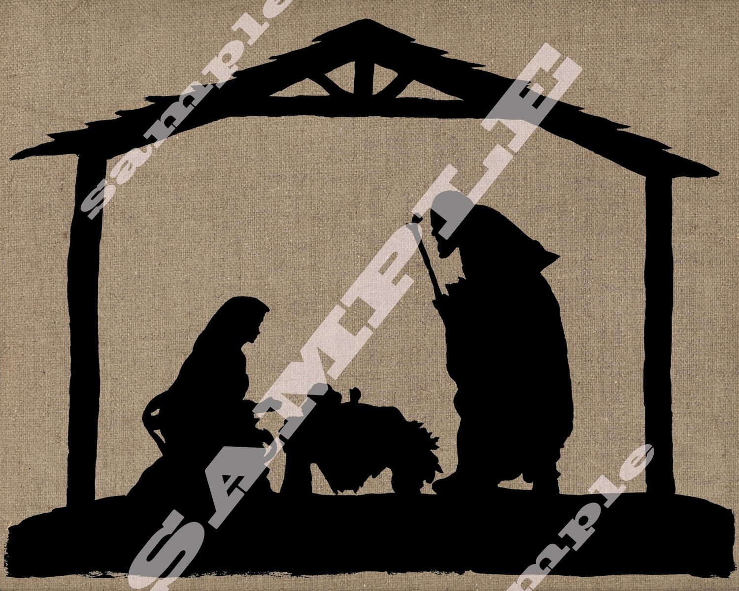 Holy Family Nativity Silhouette