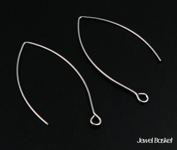 10pcs Rhodium Plated Ear Hook / earhook / earring / rhodium