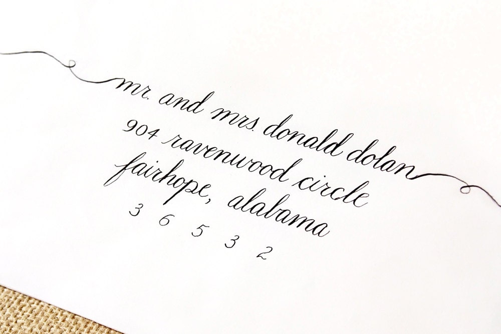 Hand Calligraphy Envelope Addressing for by SouthernCalligraphy