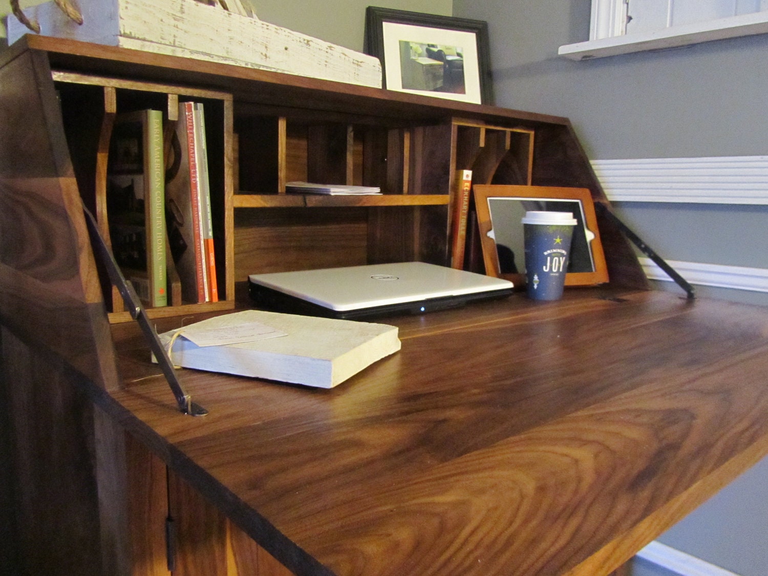 Black Walnut Drop Front Secretary Desk