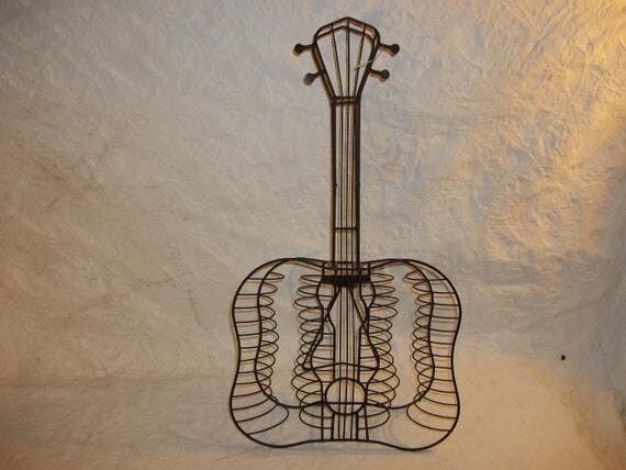 Vintage Guitar Shaped CD DVD Holder.