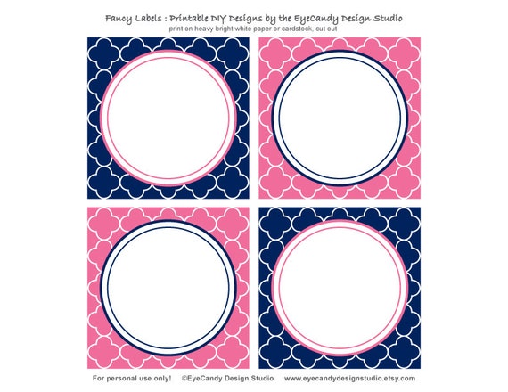 Printable Fancy Labels / Food Signs Blue by EyeCandyDesignStudio