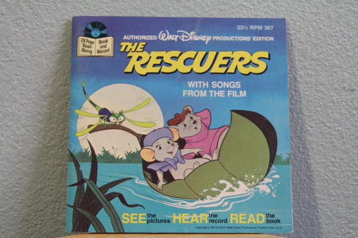 The Rescuers 24 Page Read Along Book and Record w/ Songs