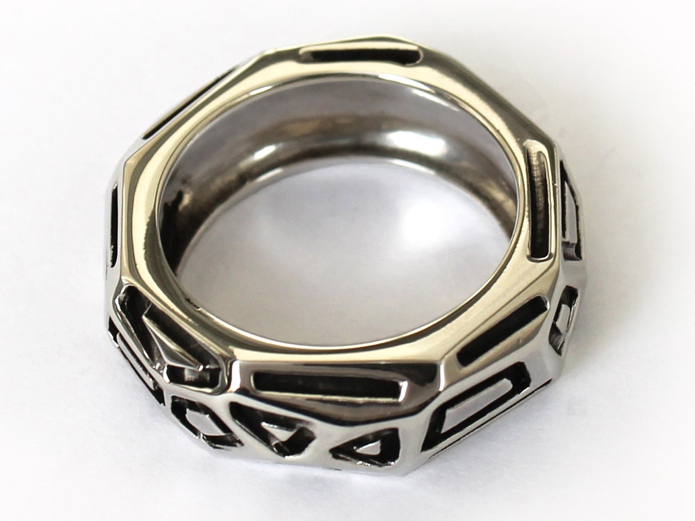 Tortoise Silver Band Ring for Men