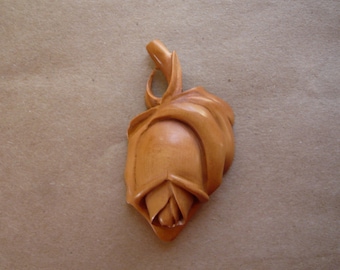 Carved wood rose | Etsy