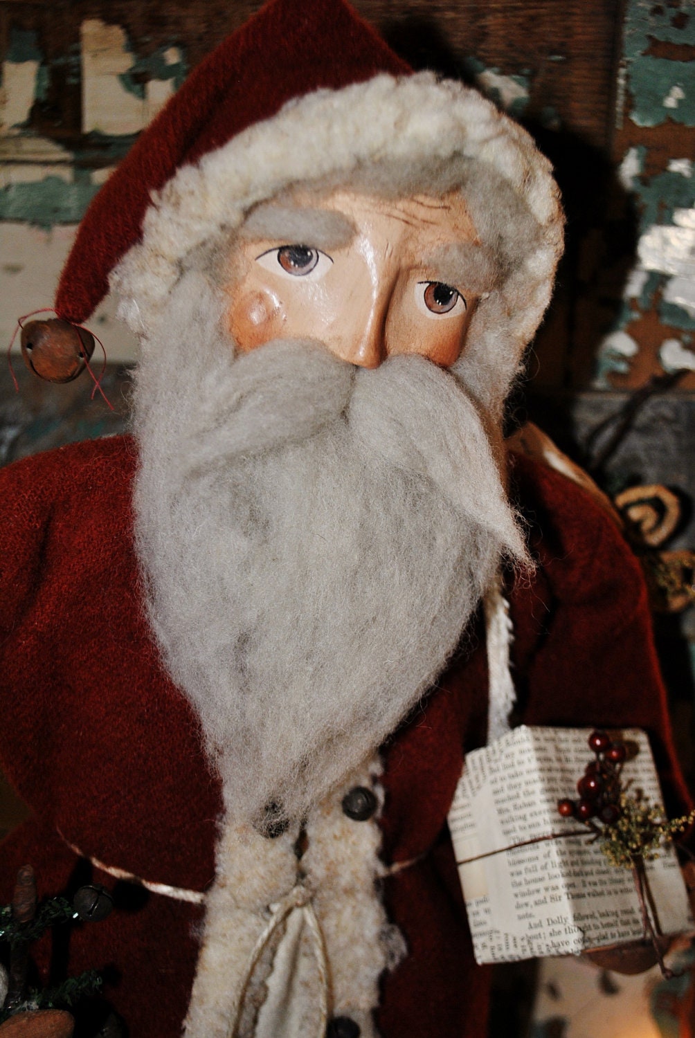 Primitive Santa Folk Art Olde World Santa ...The Gift Giver