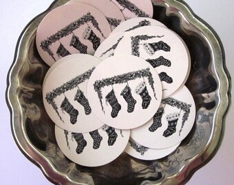 Clock Face Time Tags Round Gift Tags Set of 10