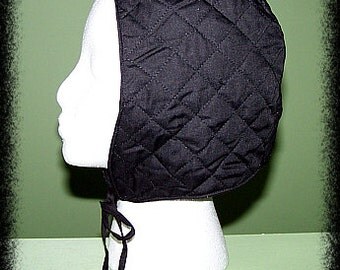 Black Cotton Biggins Arming Cap Renaissance Tudor Medieval Hat