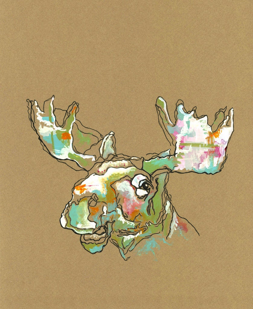 Autumn Home Renovation – Moose Head Art Print 5×7, by deermayor ...